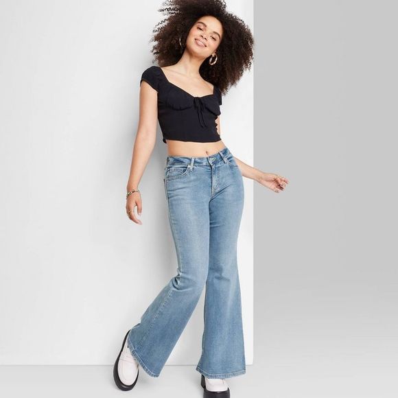wild fable | Jeans | Womens Highrise Flare Jeans Wild Fable Medium Wash ...
